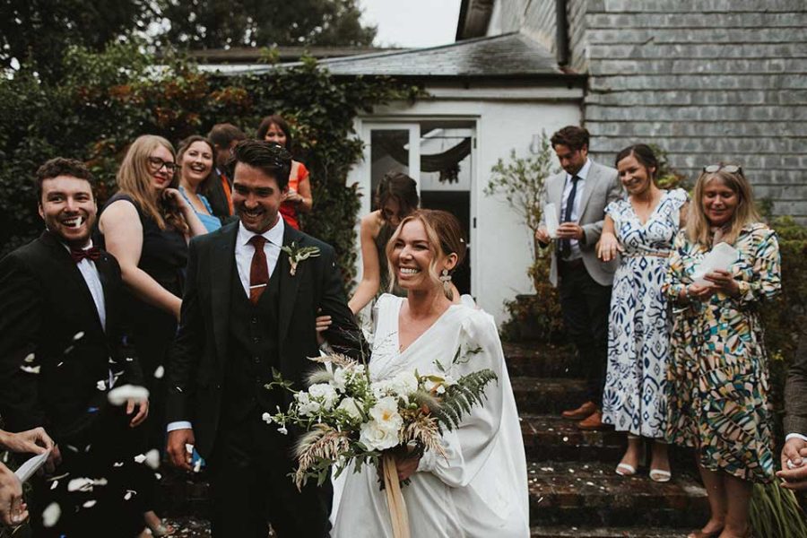 An English Country Garden Small Wedding Ceremony in Cornwall